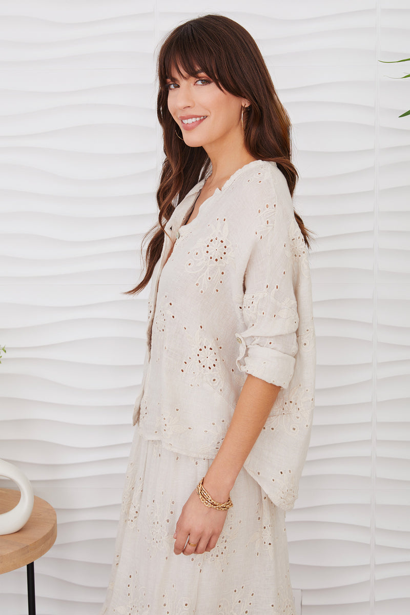 The Isabella All Over Eyelet Linen Blouse - LIMITED EDITION ...