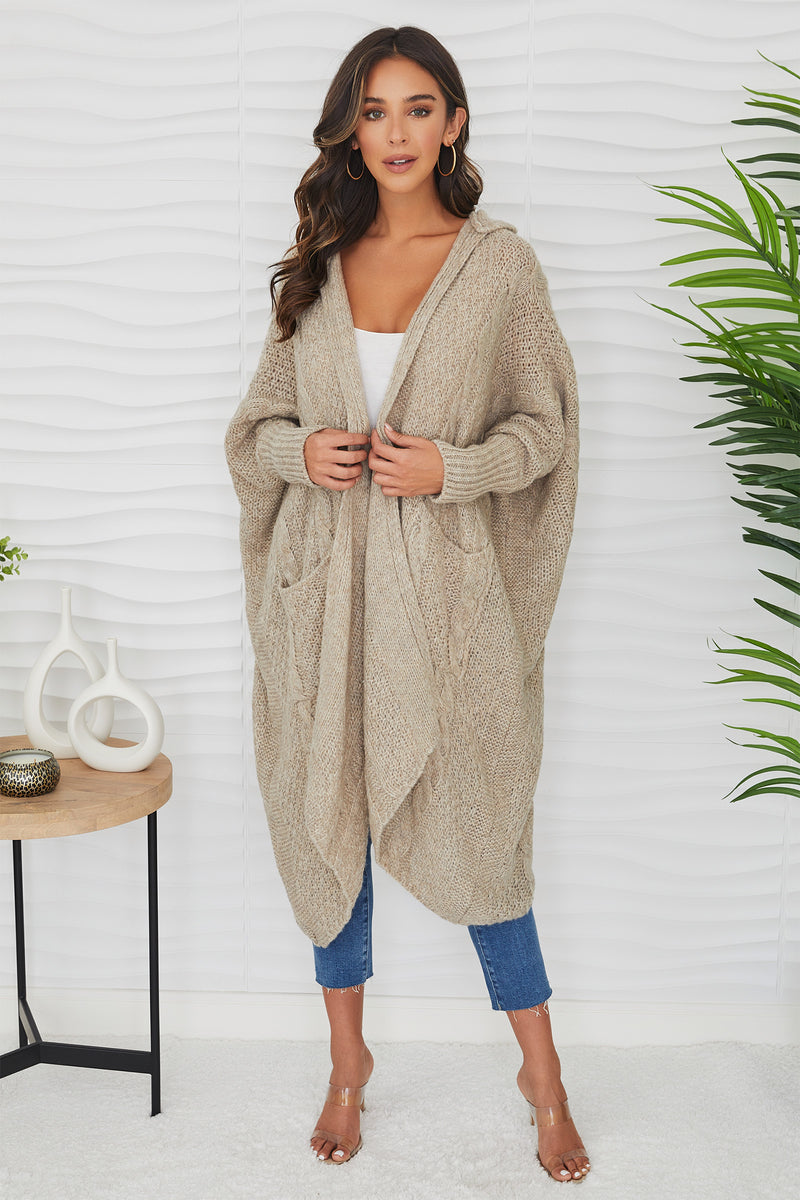The Cable Knit Draped Cardigan – orianalifestyle.com