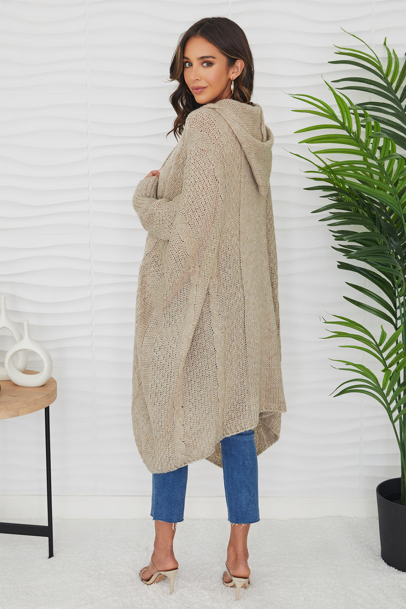 The Cable Knit Draped Cardigan – orianalifestyle.com