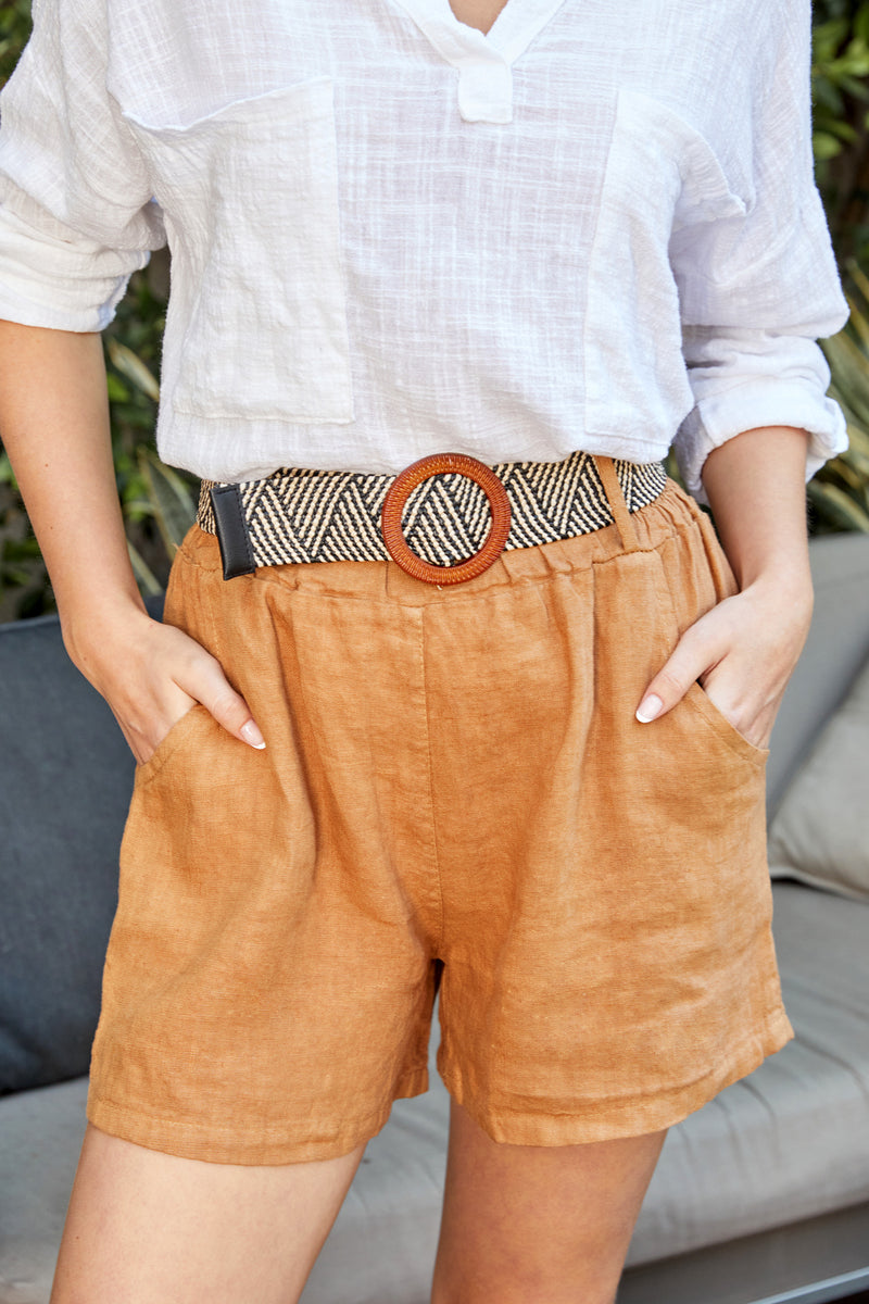 The Safari Belt Linen Short – orianalifestyle.com
